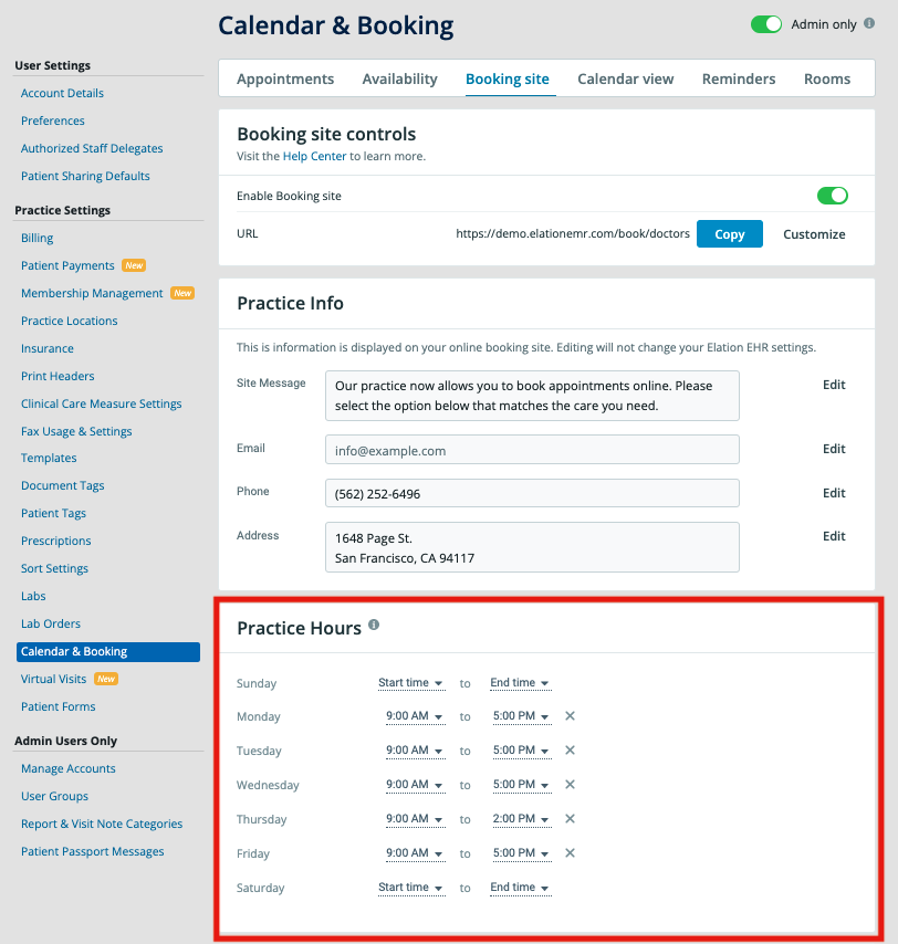 Patient Booking Site Guide