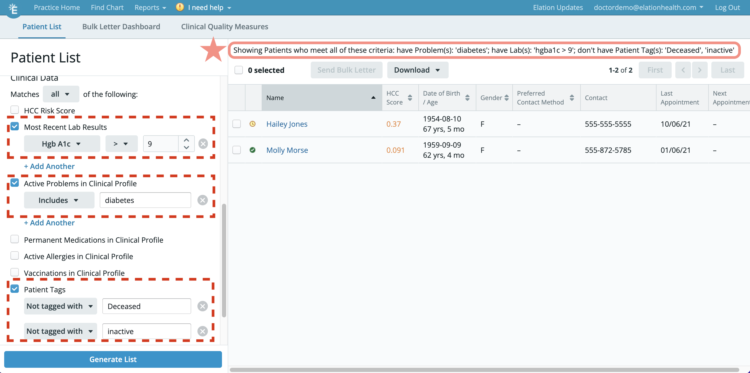 Patient List Report Guide- Searching your patient panel