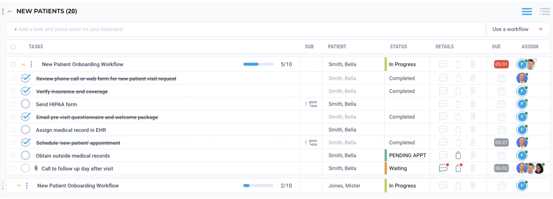 Elation-Dock Health- Task Management Integration Guide