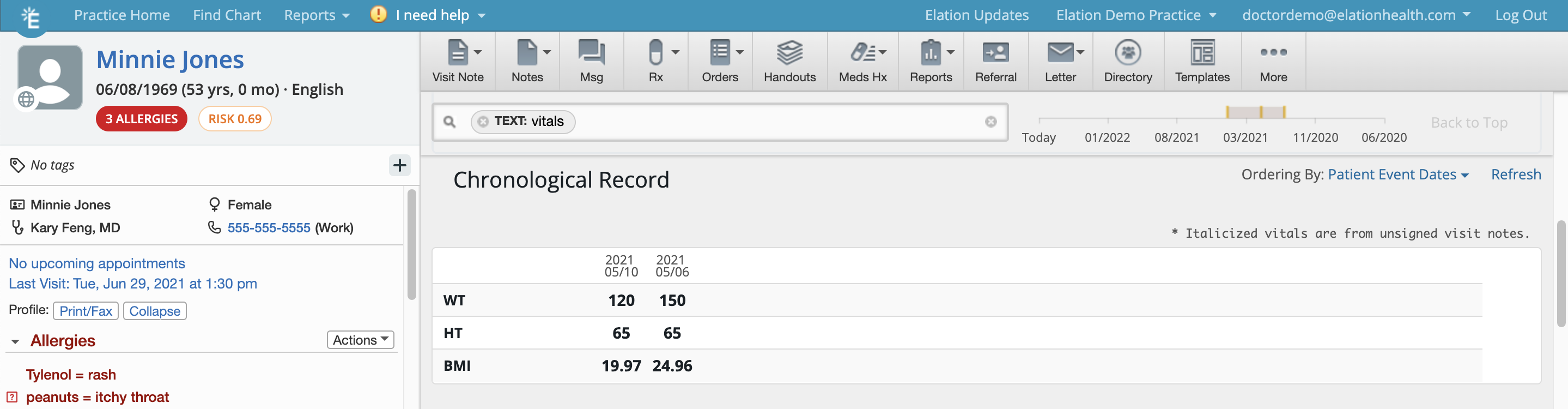 Patient Chart Guide- Adding historical vitals