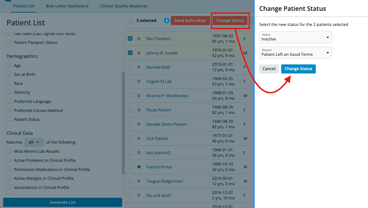 Patient Chart Guide- Patient Status